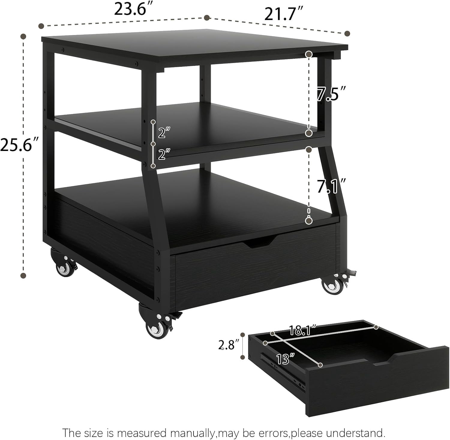 23.6x21.7in Mini Fridge Stand with Large Capacity Storage Heavy Duty ...