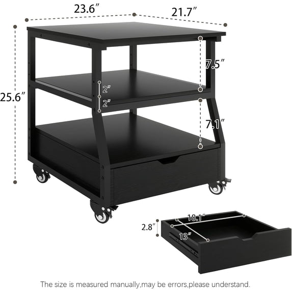 23.6x21.7in Mini Fridge Stand with Large Capacity Storage Heavy Duty ...