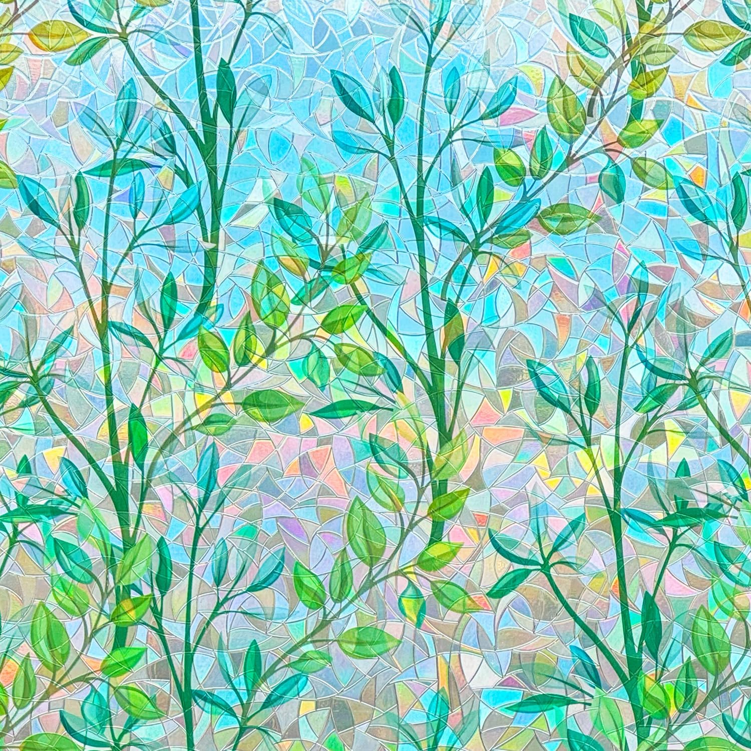 23.6x78.7 In. 3D Stained Glass Privacy Window Film with Rainbow and ...