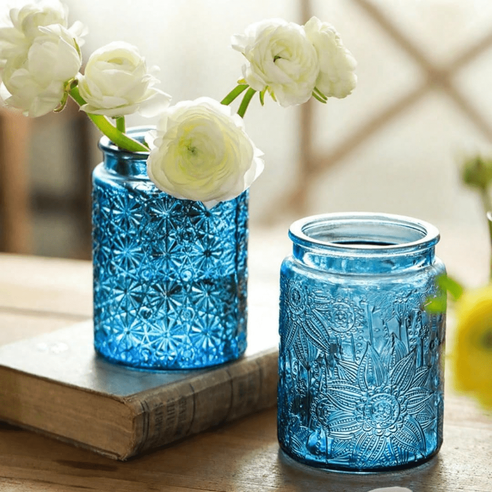 23.7 FL OZ Glass Jars, 2 Pack Vintage Glass Kitchen Storage Counter Jar ...
