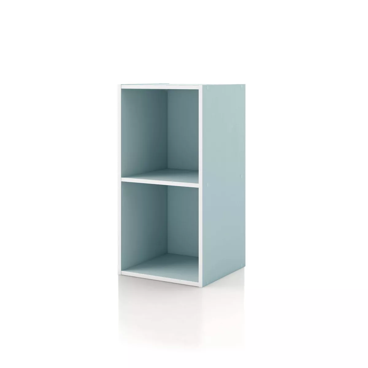 23.7" Modern 2 Cube Stackable and Modular Bookcase Color：Light Blue ...