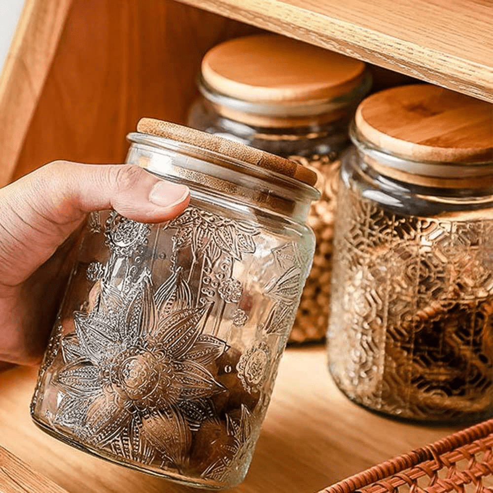 23.7 Vintage Glass Jar Canister Airtight Storage Jar Container with ...