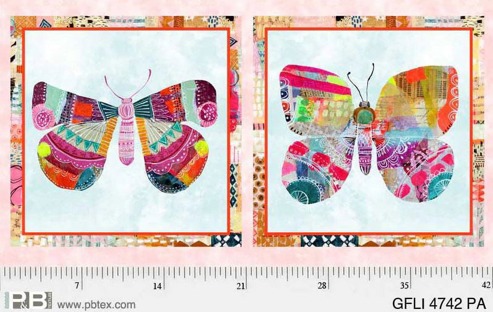 23.75" X 44" Panel Butterflies Butterfly Insects Bugs Garden Flight by ...