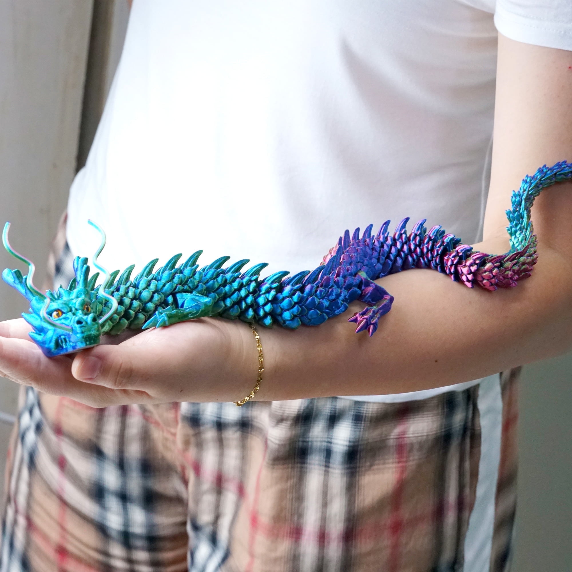 23.7inch 3D Printed Dragon with eys,Articulated Dragon Models,Flexible ...