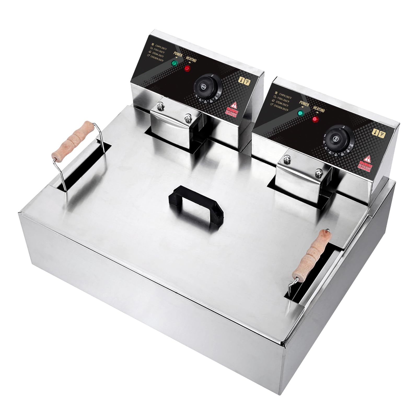 23.8Qt Electric Deep Fryer Turkey Fryer w/Basket & Lid, Adjustable ...