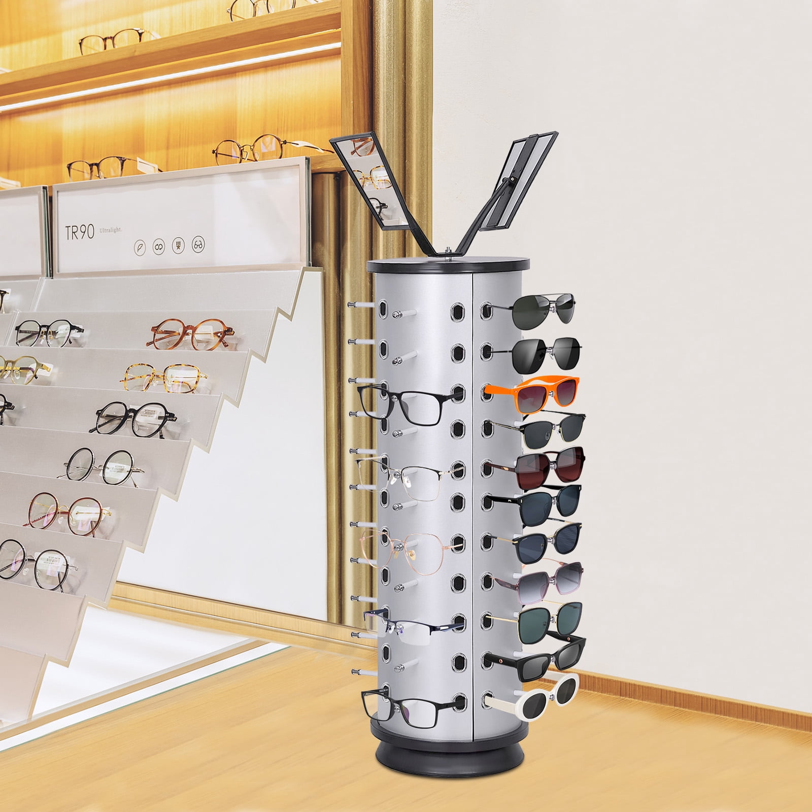 23*99cm 360° Rotating Eyeglasses Display Stand Sunglass Holder Rack for ...