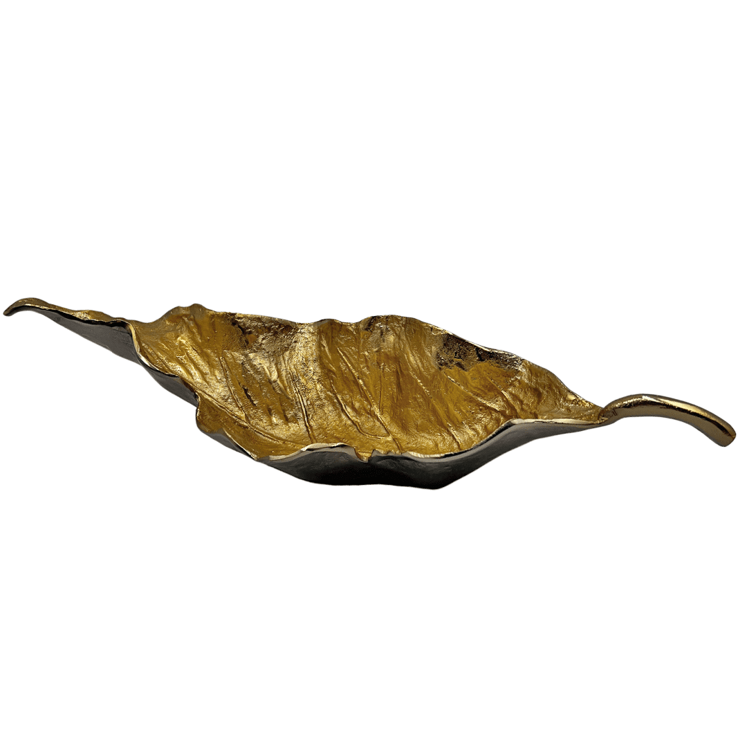 23" Aluminum Decorative Gold Leaf Platter - Walmart.com