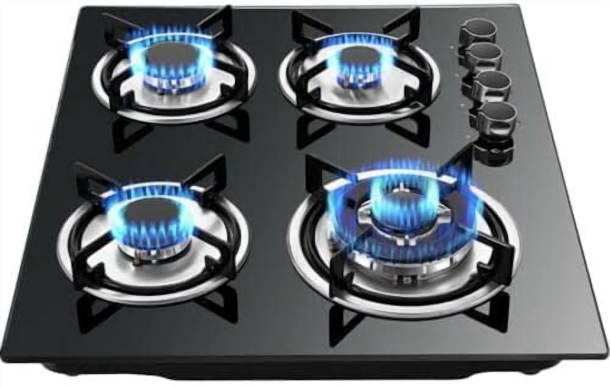 23” Built-in Gas Cook Cooktop Stove, 4 Burner NG/LPG Gas Hob Cooktop ...