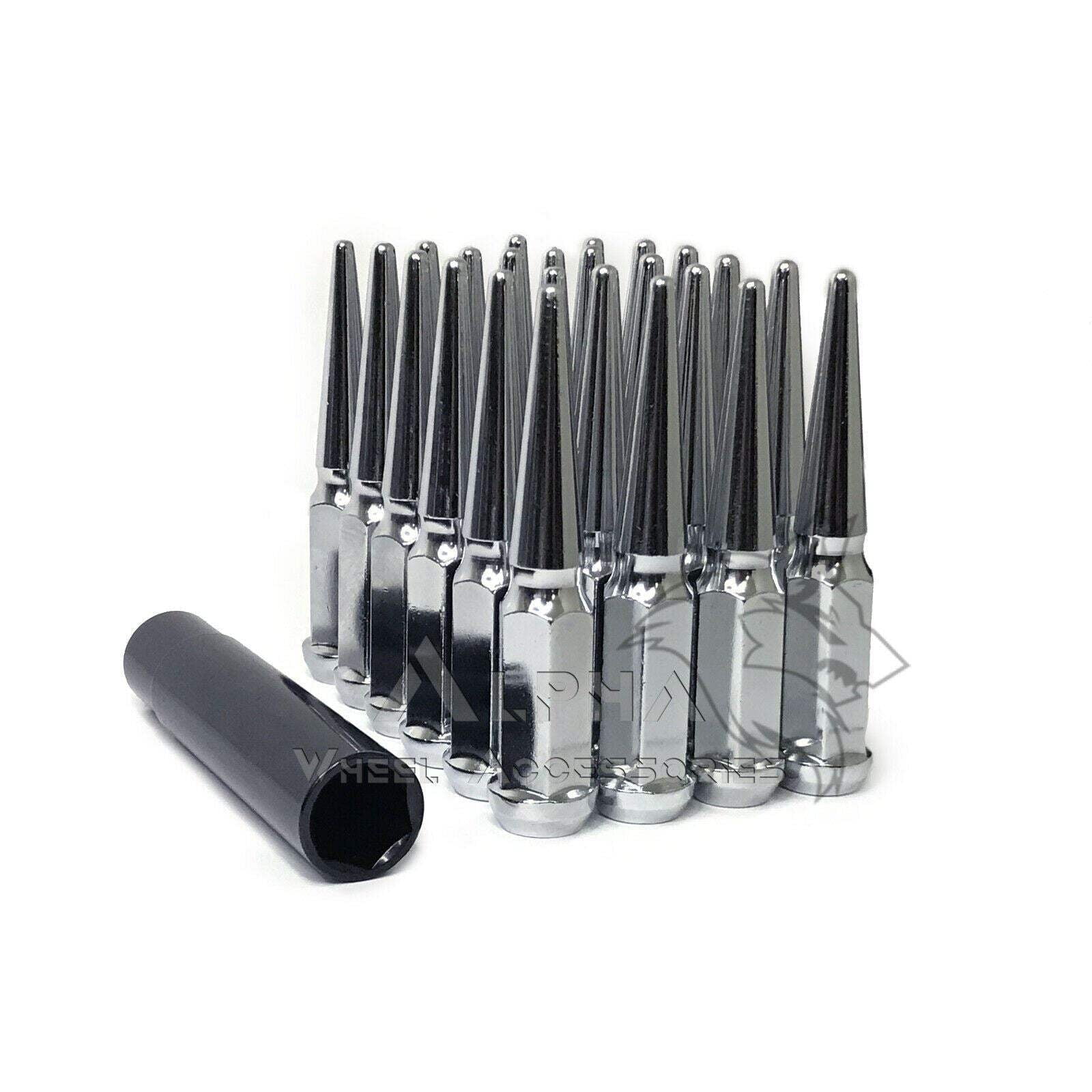23 Chrome Spike Lug Nuts 1/2"-20 For Jeep Wrangler JK YJ TJ KK MJ JKU + Key - Walmart.com