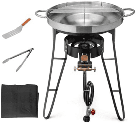 23" Concave Comal Set with 80,000BTU Propane Stove, Stainless Steel ...