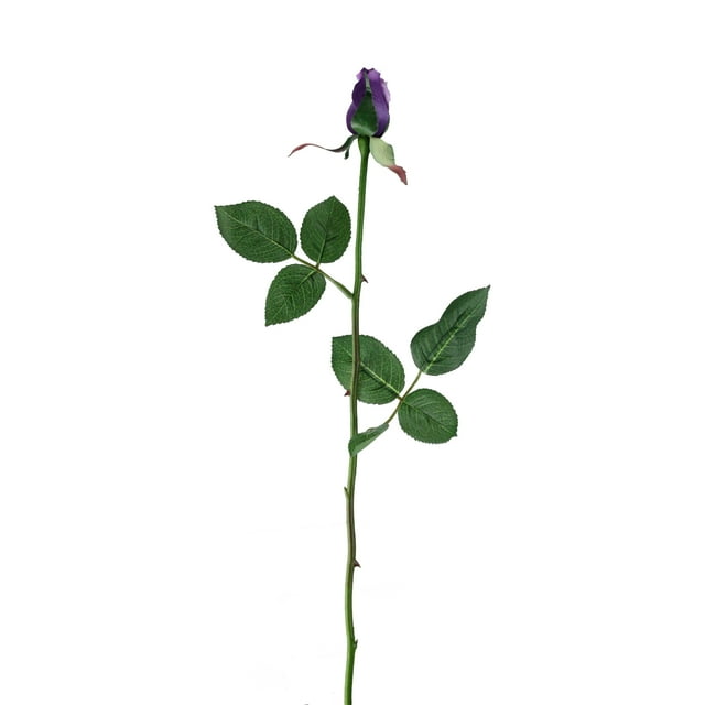 23" Deep Purple Long Stem Rose Bud Pick - Walmart.com