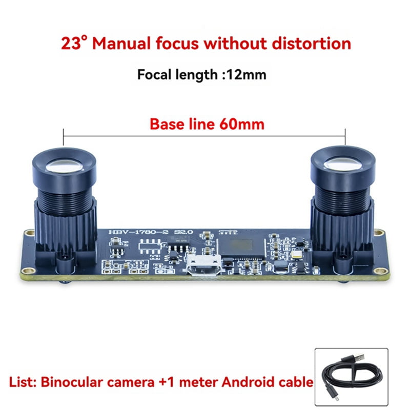 23 Degree Camera Module OV9732 1MP 12mm Dual Camera Module Manual Focus ...