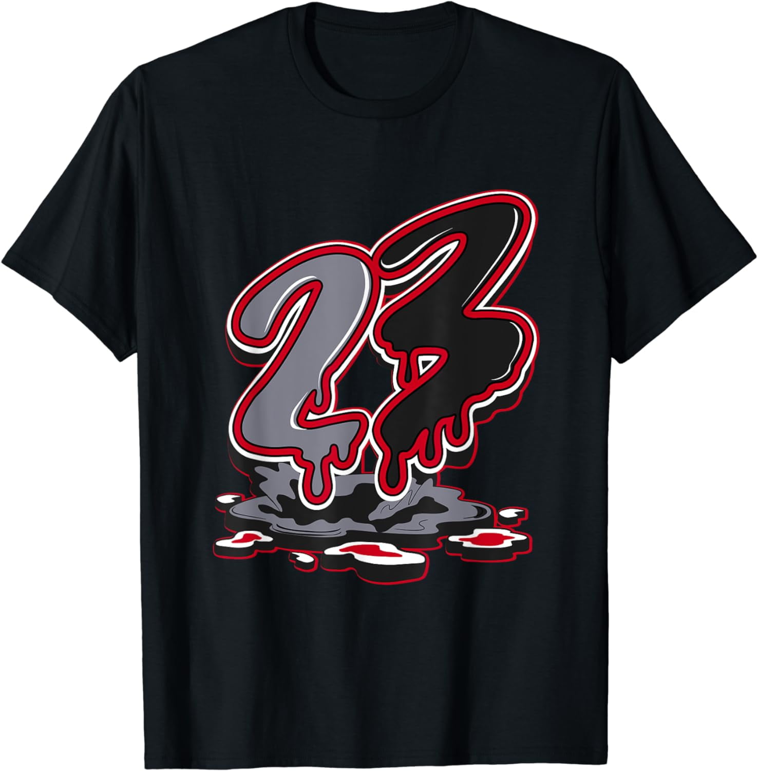 23 Drip Red Black Matching Tee For Men Women T-Shirt - Walmart.com