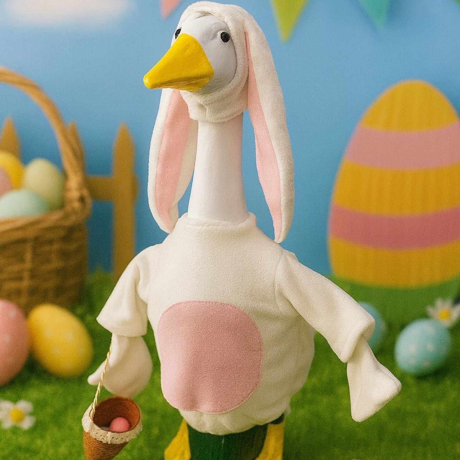 23" Easter Porch Goose Outfits St. Patrick's Day，Outdoor Garden Decor ...