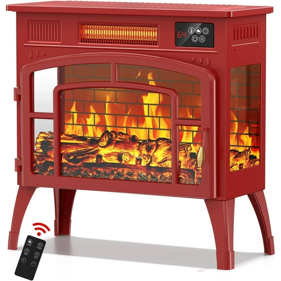 23" Electric Fireplace Heater, Freestanding Fireplace Stove, Infrared ...