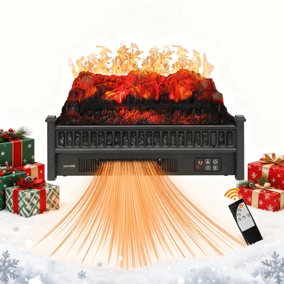 23'' Electric Fireplace Insert ,1400W Portable Indoor Heater，with ...