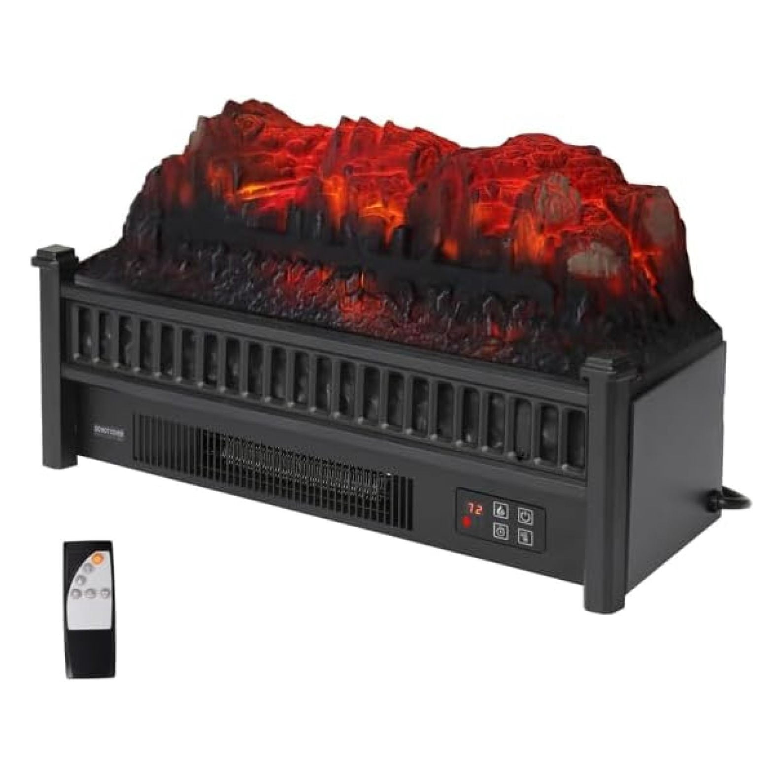 23" Electric Fireplace Log Heater, Control, 5 Flame Brightness Levels ...