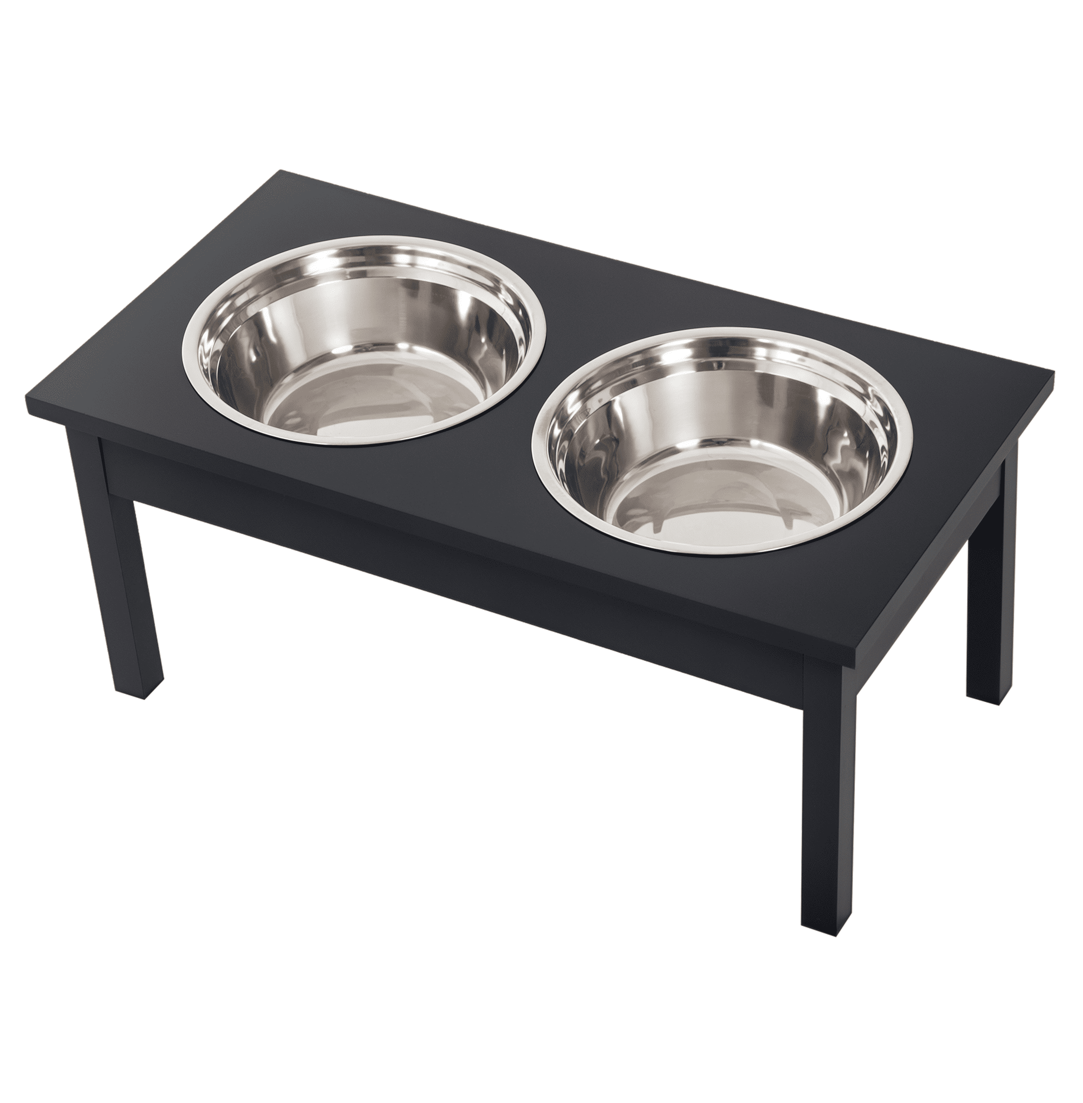 23" Elevated Dog Bowls Wooden Stand - Heavy Duty Pet Feeder Station ...