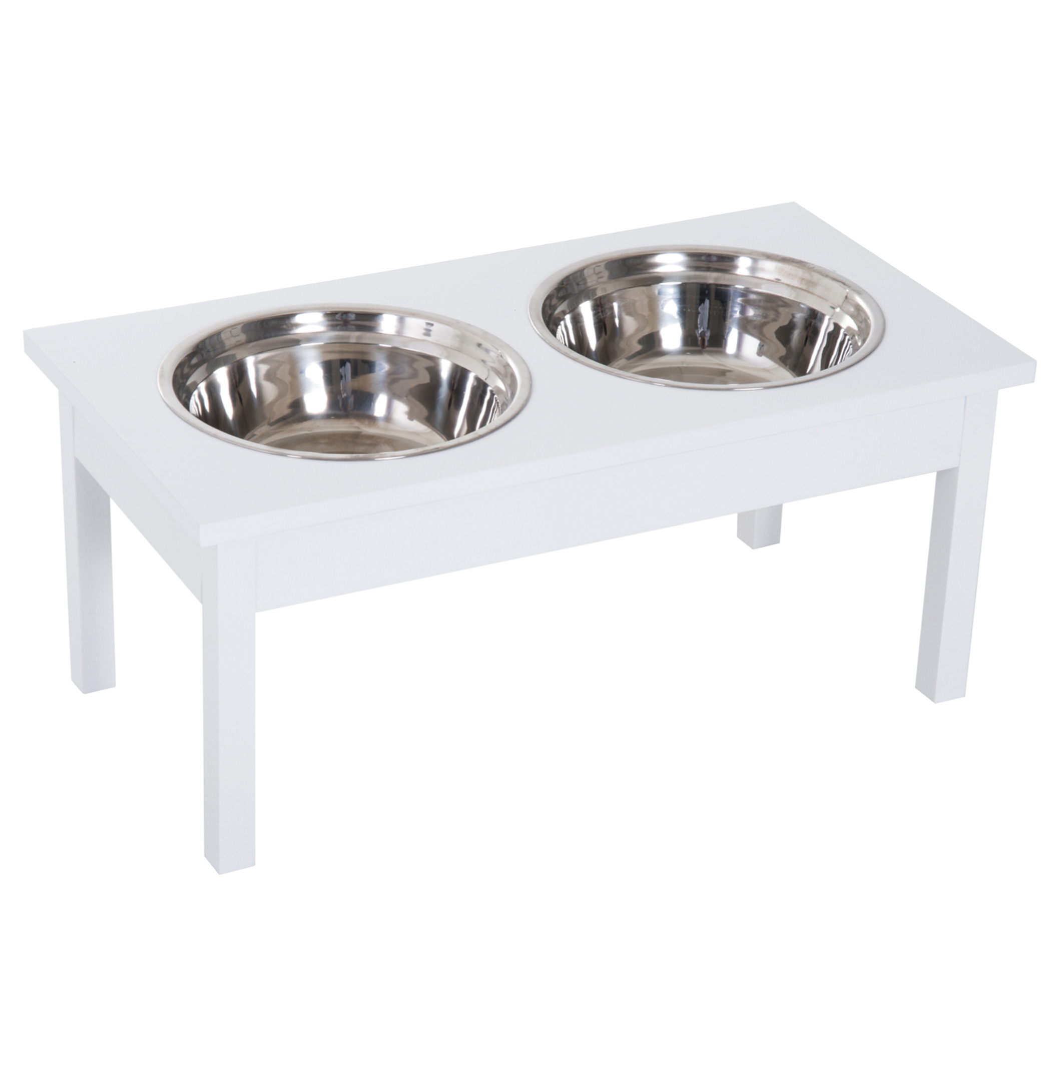 23" Elevated Dog Bowls Wooden Stand - Heavy Duty Pet Feeder Station ...