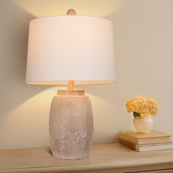 23" Farmhouse Table Lamp for Nightstand, Rustic Vintage Bedside Lamp ...