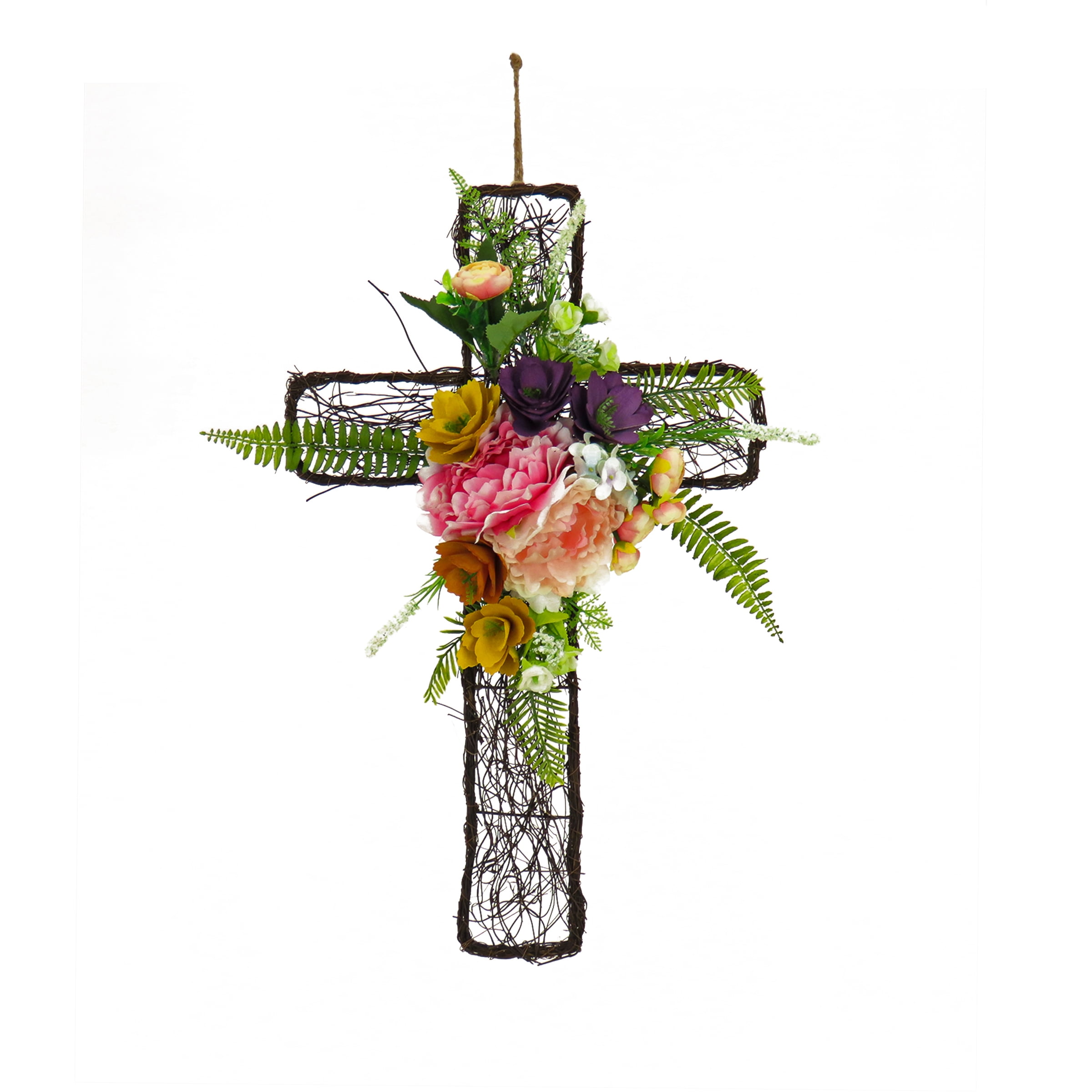 23" Floral Easter Cross - Walmart.com