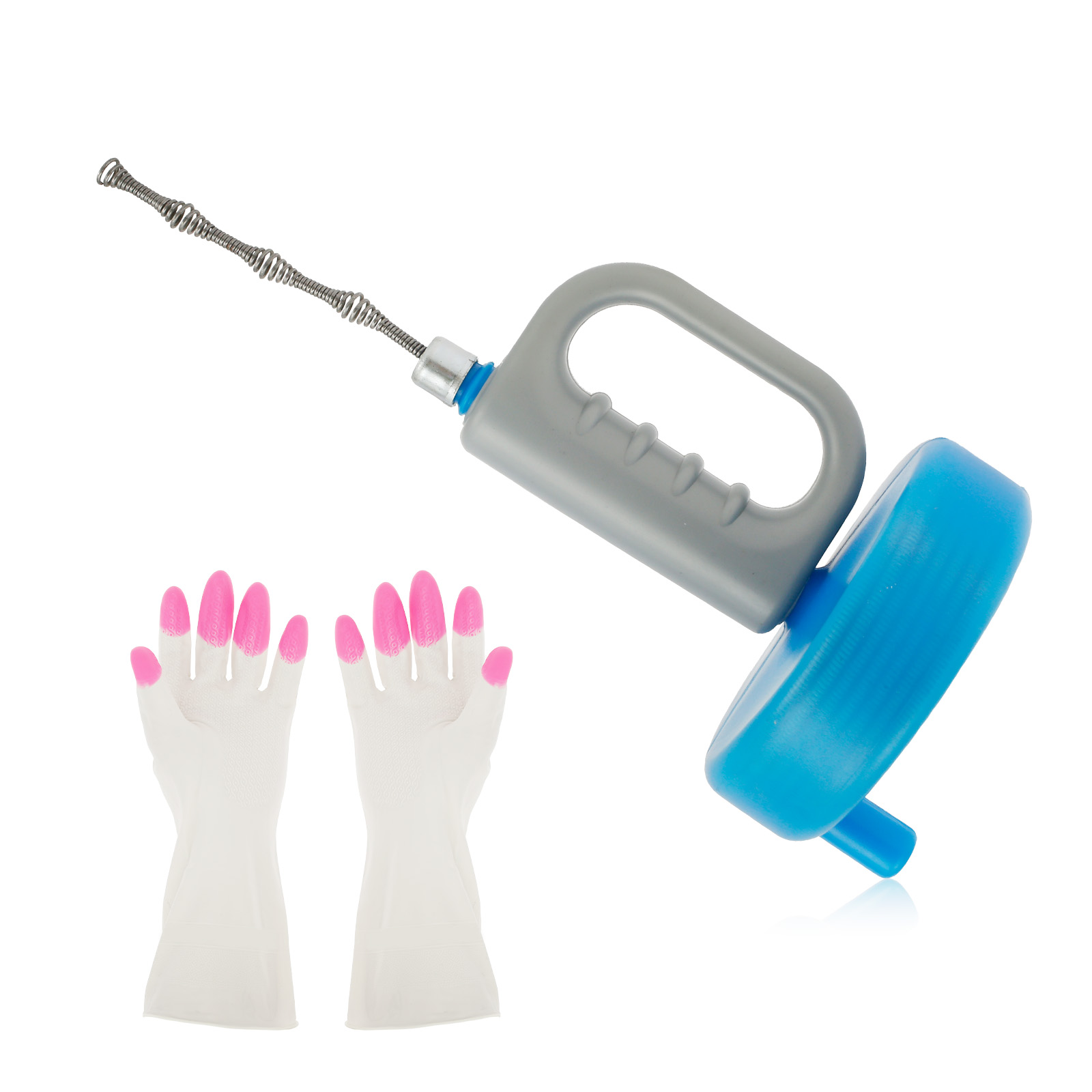 23 Ft Drain Auger with Gloves Flexible Plumbing Snake Ergonomic Drain ...