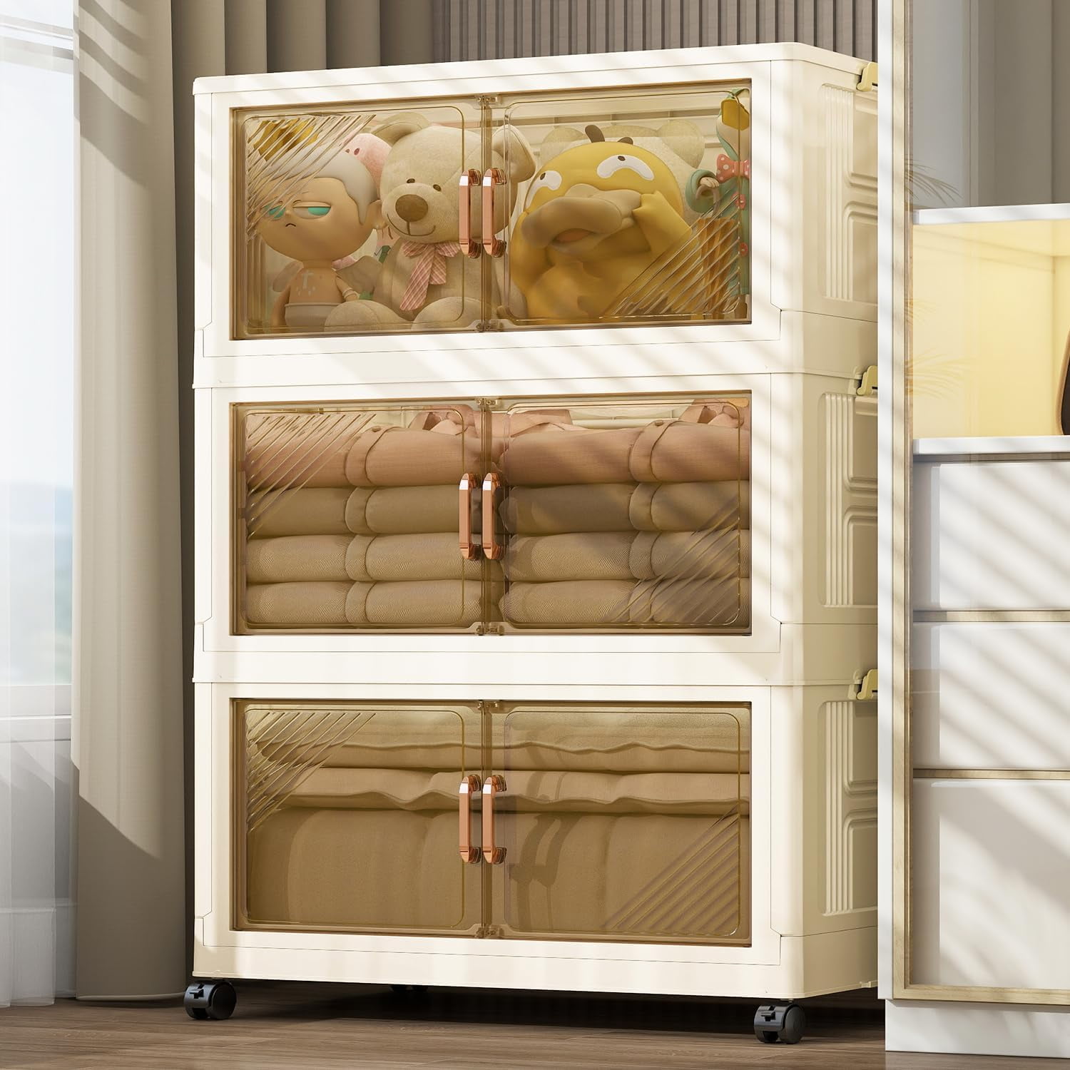 23 Gal Stackable Storage Bins with Lids, Closet Organizers and Storage ...