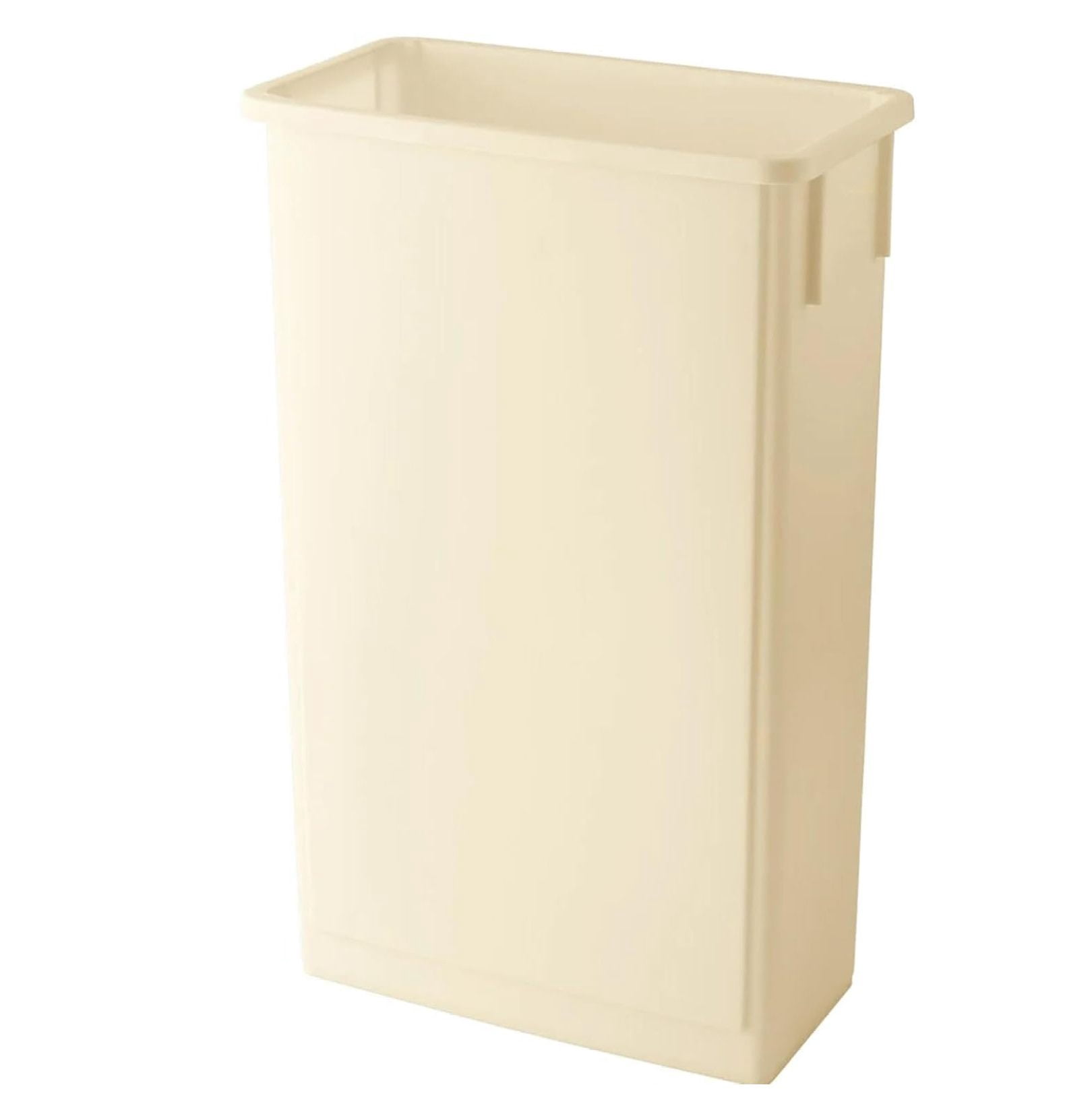 23 Gallon Beige Slim Tall Plastic Trash Can for Kitchen Restaurant ...