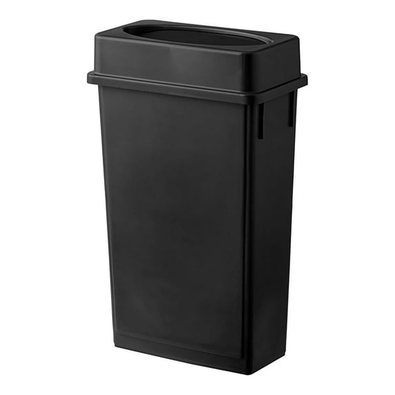 23 Gallon Black Slim Rectangular Trash Can with lid Restaurant Trash ...