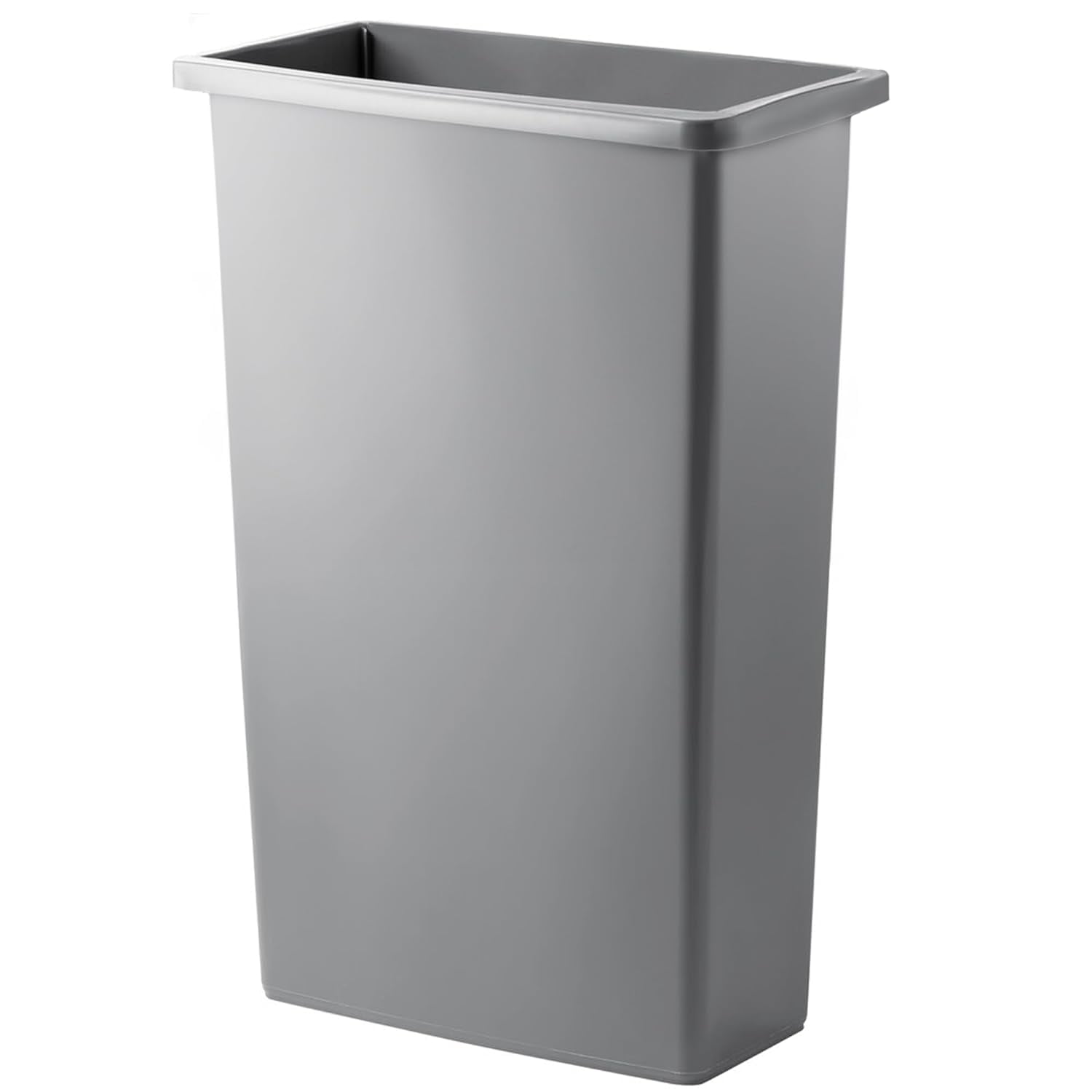 23 Gallon Gray Slim Tall Plastic Trash Can for Kitchen and Use ...