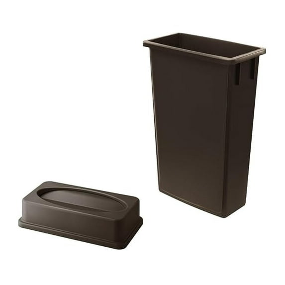 23 Gallon Heavy-Duty Trash Can with Lid, Slim Rectangular Garbage Can ...