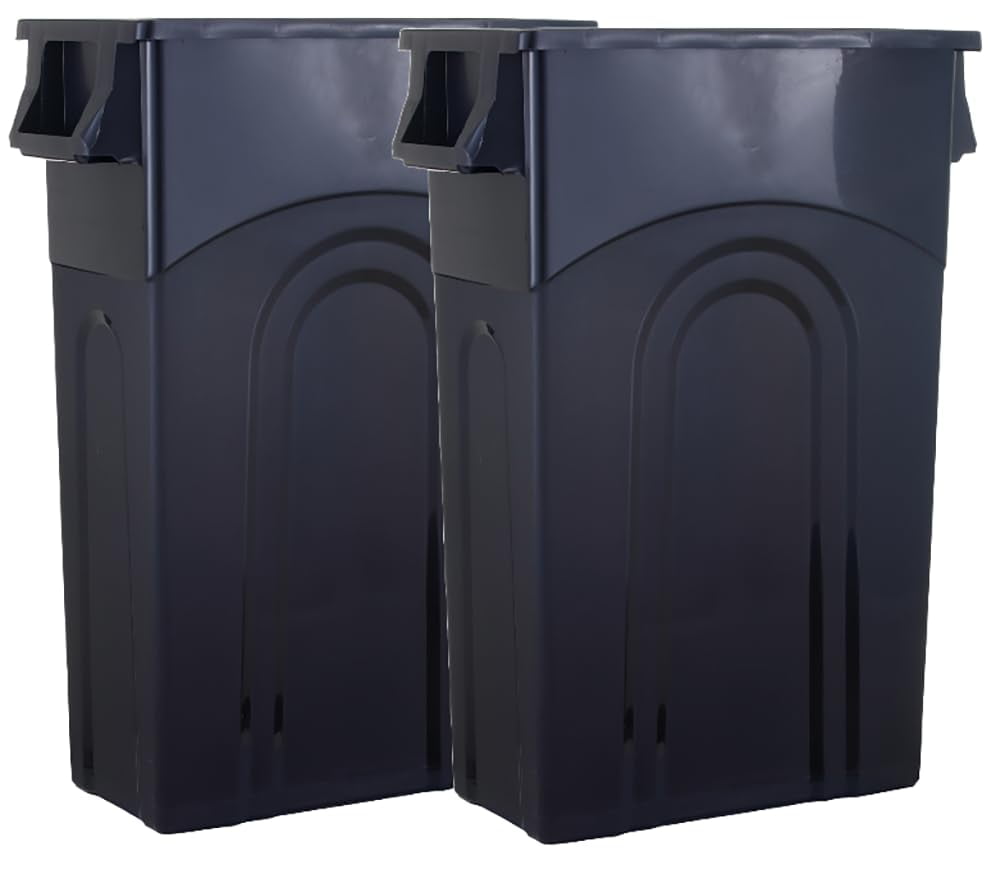 23 Gallon Highboy Plastic Recycling Bin Kitchen Trash Can with Lid ...
