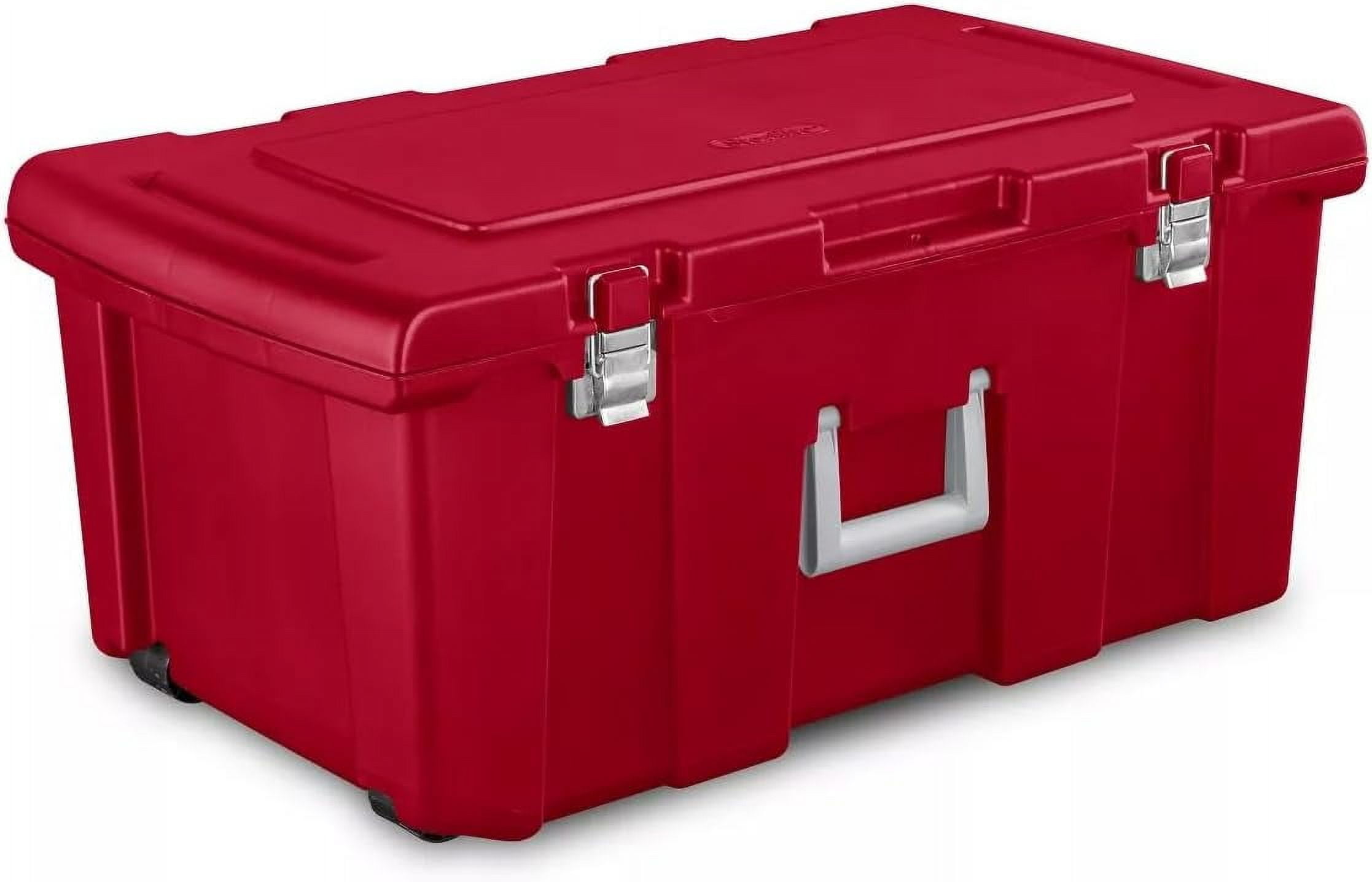 23 Gallon Lockable Storage Tote Footlocker Toolbox Container Box with ...