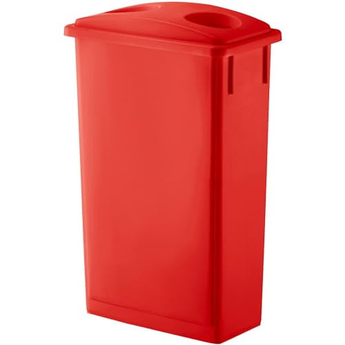 23 Gallon Red Slim Rectangular Trash Can with lid Restaurant Trash can ...