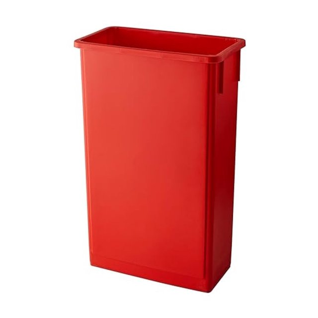 23 Gallon Red Slim Trash Can - Restaurant, Commercial, Industrial, Tall ...