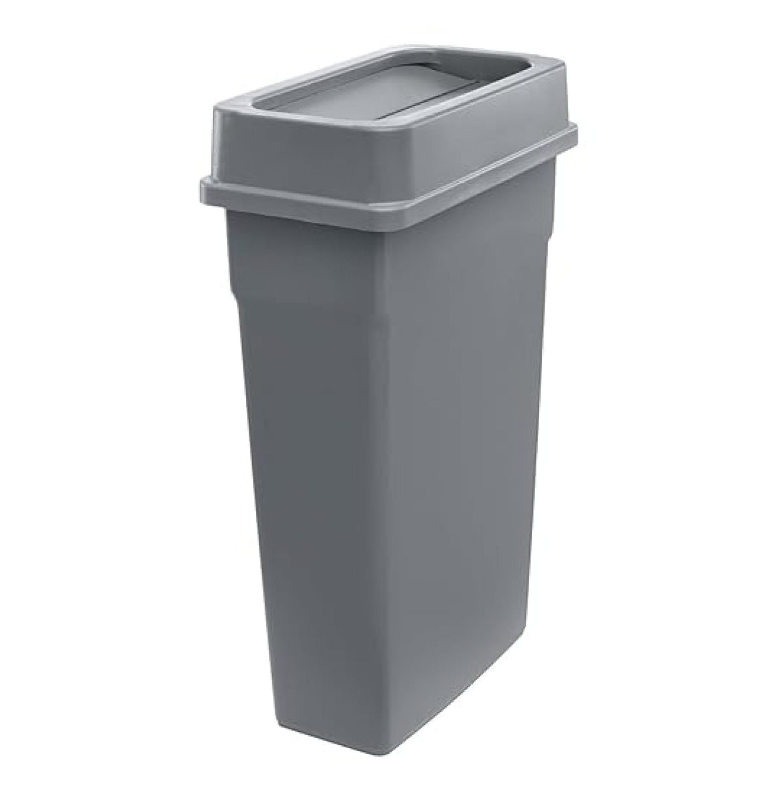 23-Gallon Slender Trash Can, Slim Rectangular Trash Can with Lid - Grey ...