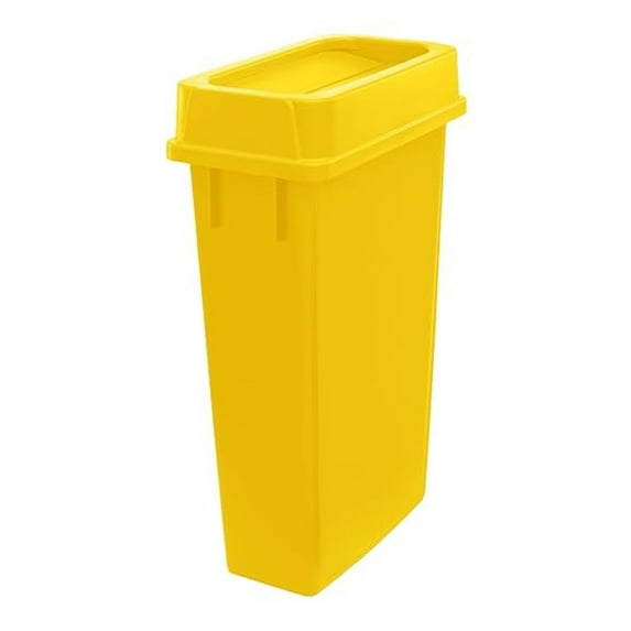 23 Gallon Slim Rectangular Trash Can with Lid - Yellow - Walmart.com