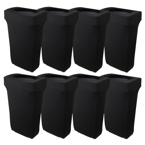 23 Gallon Stretch Spandex Trash Can Cover, 8 Pack Outdoor Fitted Waste ...