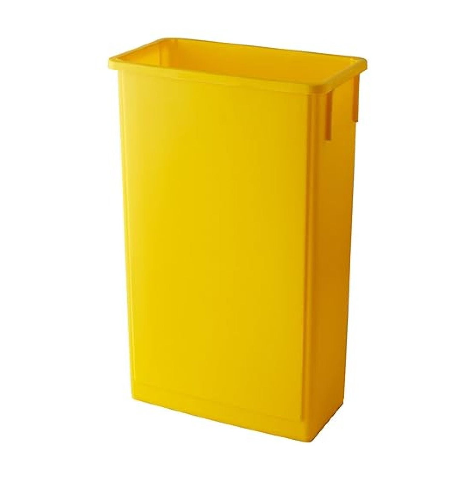 23 Gallons Yellow Plastic Trash Can, Slim Industrial Commercial Kitchen ...