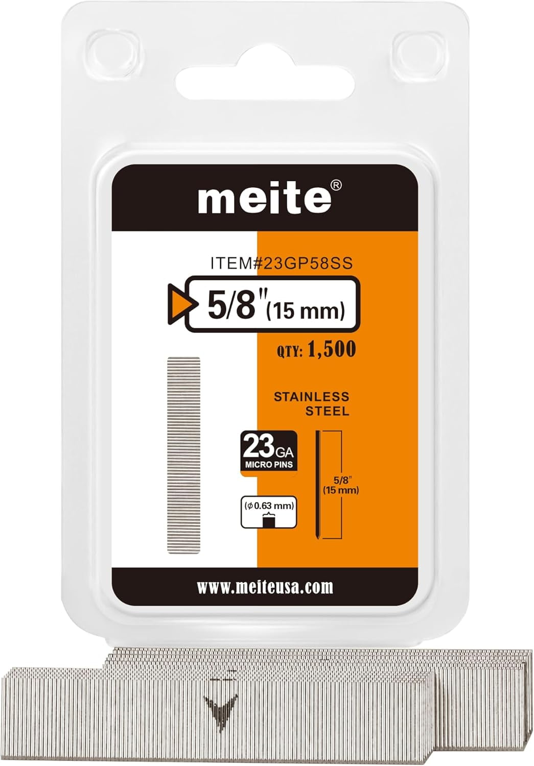 23 Gauge Pin Nails, 5/8 Inch 304 Stainless Steel Pin Nails - Micro 23GA ...