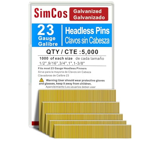 23 Gauge Pinner Nails (1/2",9/16",3/4",1",1-3/8") 5000 pcs Assorted 5 ...