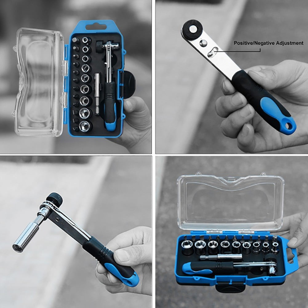 23 In 1 Mini Ratchet Bits Set Repair Tool Kit Screwdriver Sockets Set ...