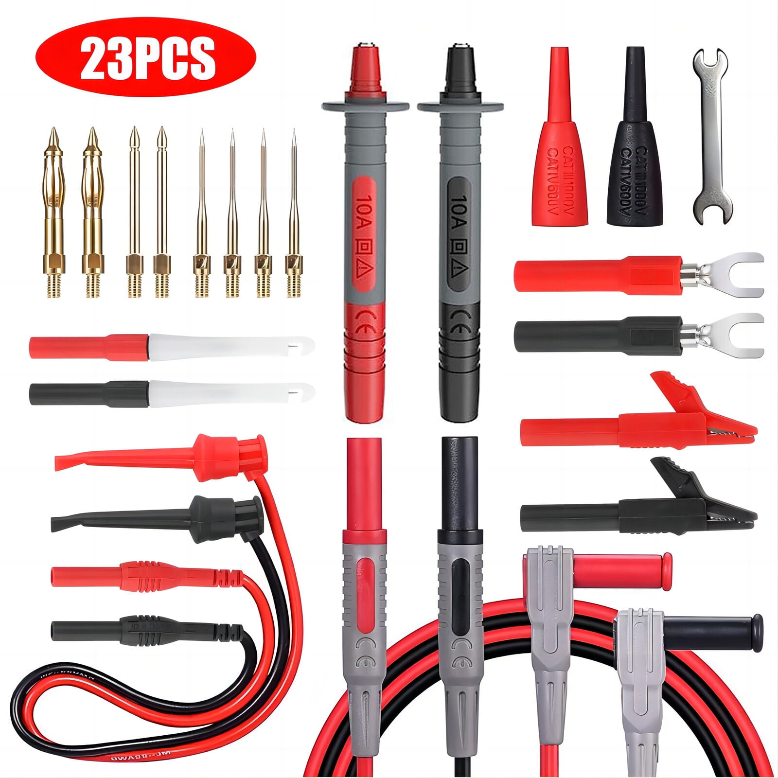 23 In 1 Multimeter Test Lead Kit for Electrical Alligator Clip Test ...