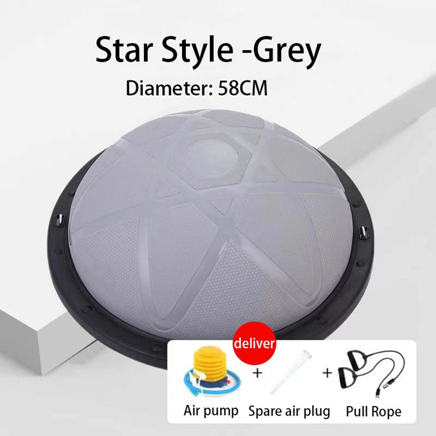 23 Inch 330lb Cap Yoga Sports Pro Balance Trainer Ball Exercise ...