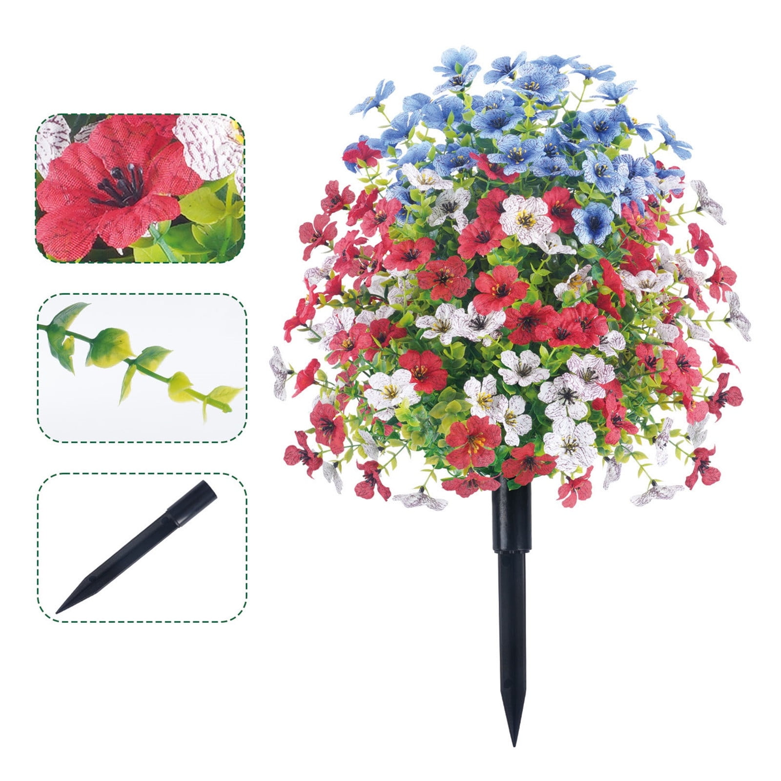 23 Inch Artificial Violet Ball Topiary Trees with Ground Spikes, Fake ...