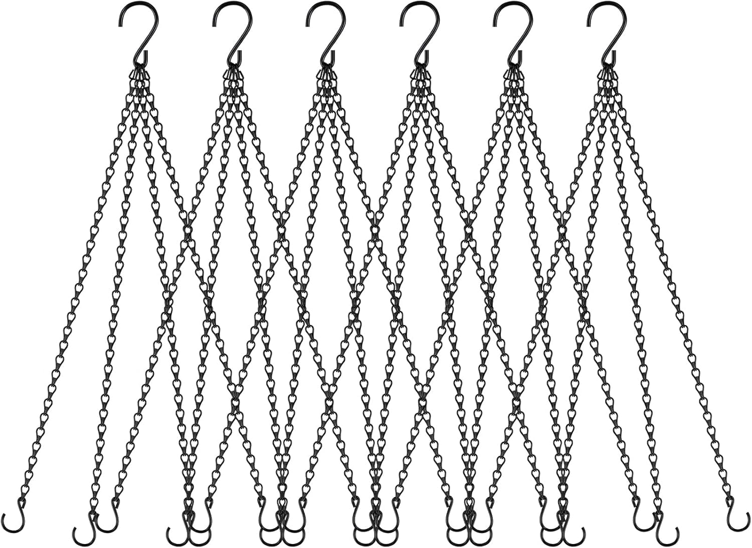 23 Inch Black Hanging Chains with Hooks, 6 Pack Plant Hangers for Pots ...