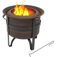 23-Inch Cauldron-Style Smokeless Wood-Burning Fire Pit with Cover and ...