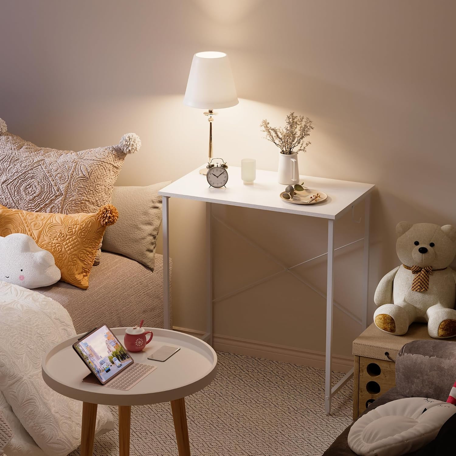 23 Inch Computer Desk for Small Spaces, Home Office Work Desk with ...