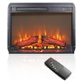 23-Inch Electric Fireplace Insert, Ultra-Thin Heater with Realistic ...