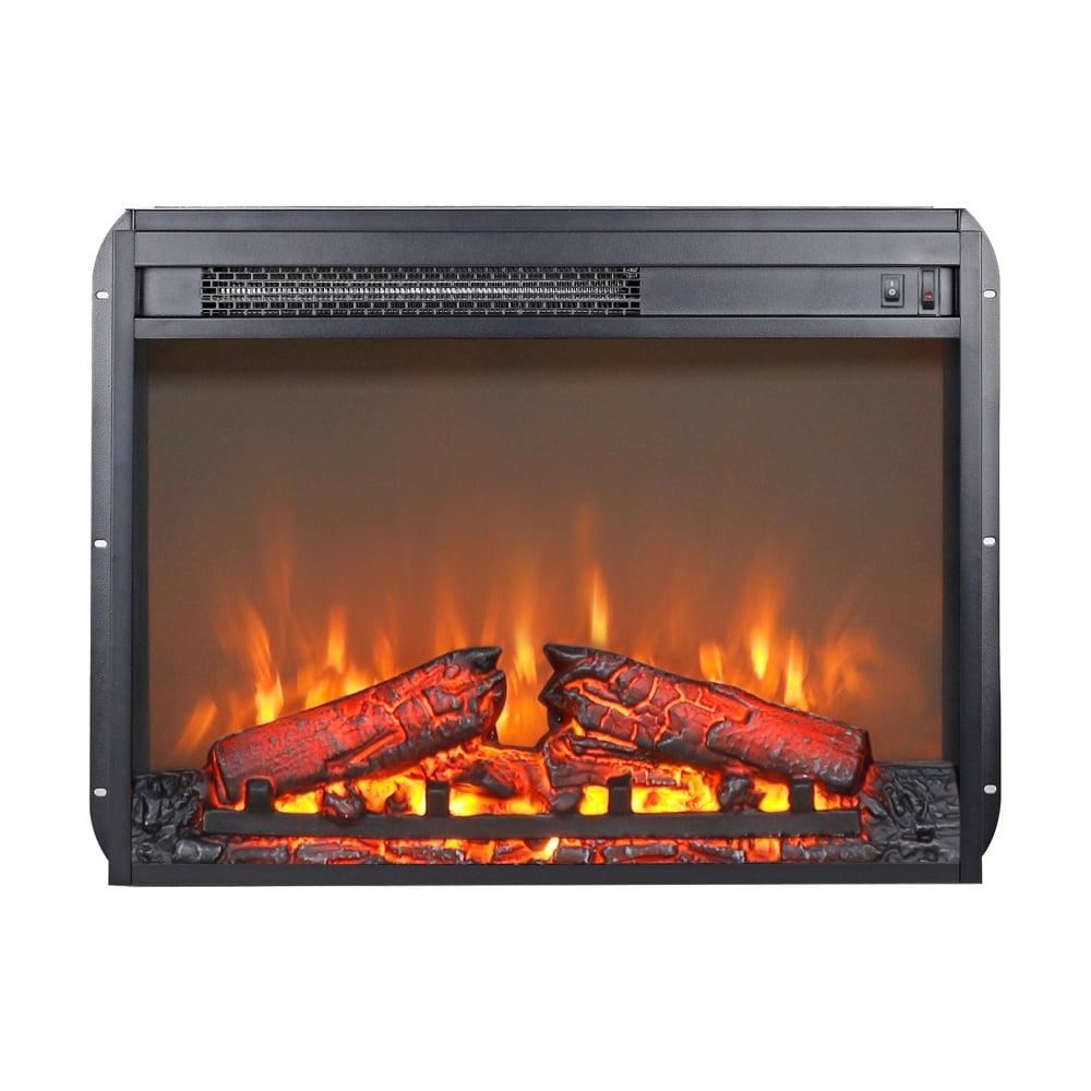 23-Inch Electric Fireplace Insert with Realistic Log Set & Flame Effect ...